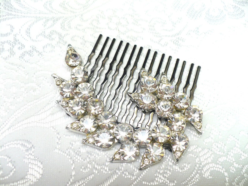 Vintage Bridal or Formal Hair Comb Silver Tone Sparkling - Etsy