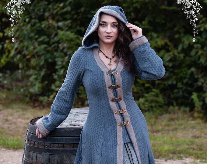 Asrunn Coat Viking Clothing Norse Frock Coat for LARP, Celtic Costume ...