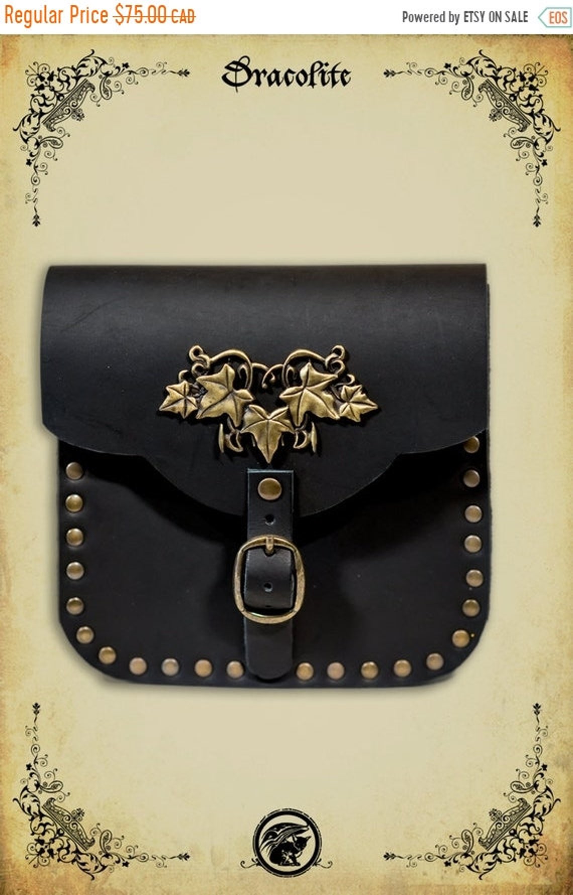 Large Square Elven Poutch in Leather for LARP, Action Roleplaying and ...