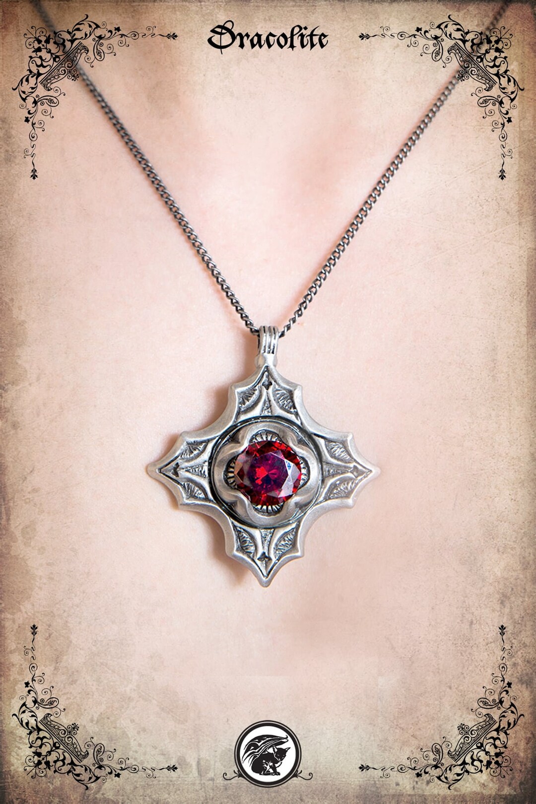 Medieval Mage Pendant Steampunk Jewelry - Handmade Medieval Necklace ...