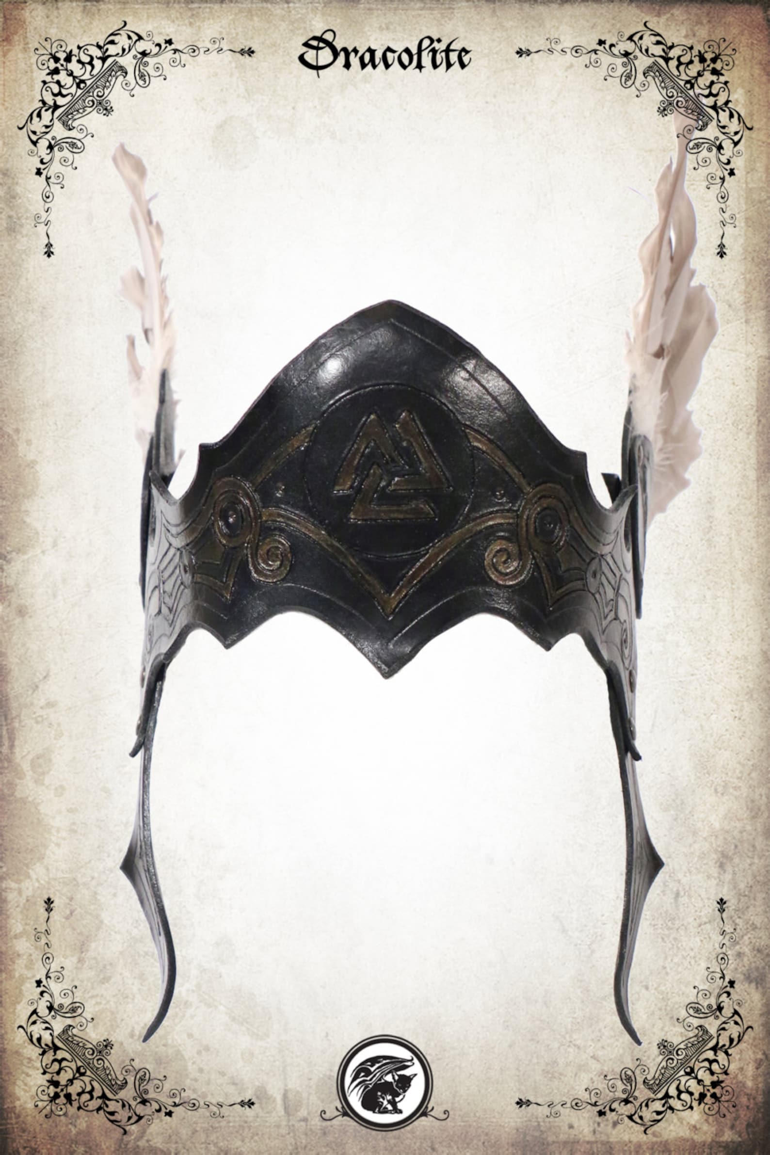 Valkyrie Algiz Leather Headdress Feather Head Tribal Pour GN | Etsy