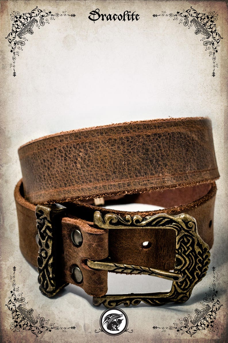 Viking Buckle Leather Belt for LARP Action Roleplaying and - Etsy