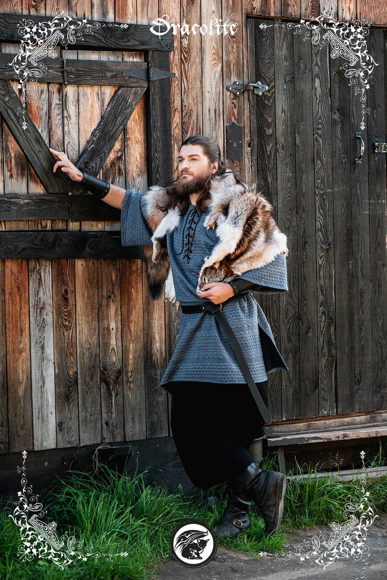Harald Tunic Viking Clothing - Norse Top for Man, LARP Costume and ...