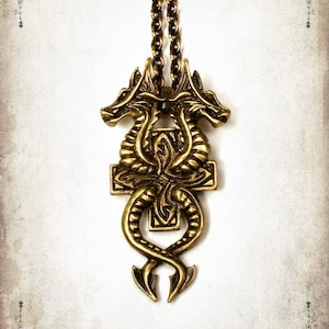 Medieval Double Dragon Jewelry - Handmade Pendant - Etsy
