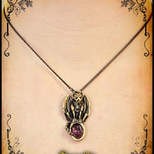 Gargoyle Pendant Jewelry - Handmade Medieval Necklace With Swarovski - Etsy
