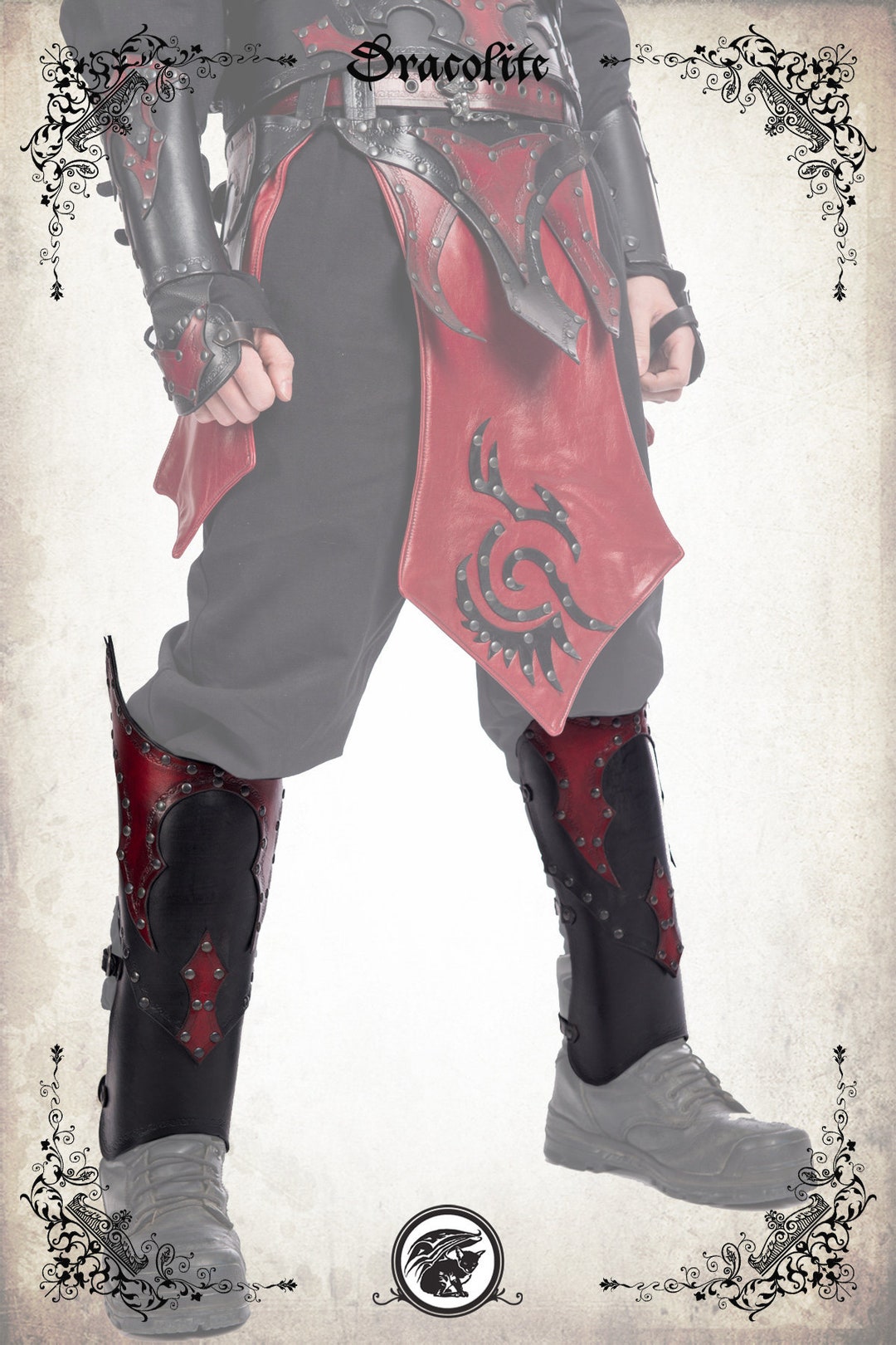 Mordred Dark Lord Greaves Armor for LARP, Action Roleplaying and ...