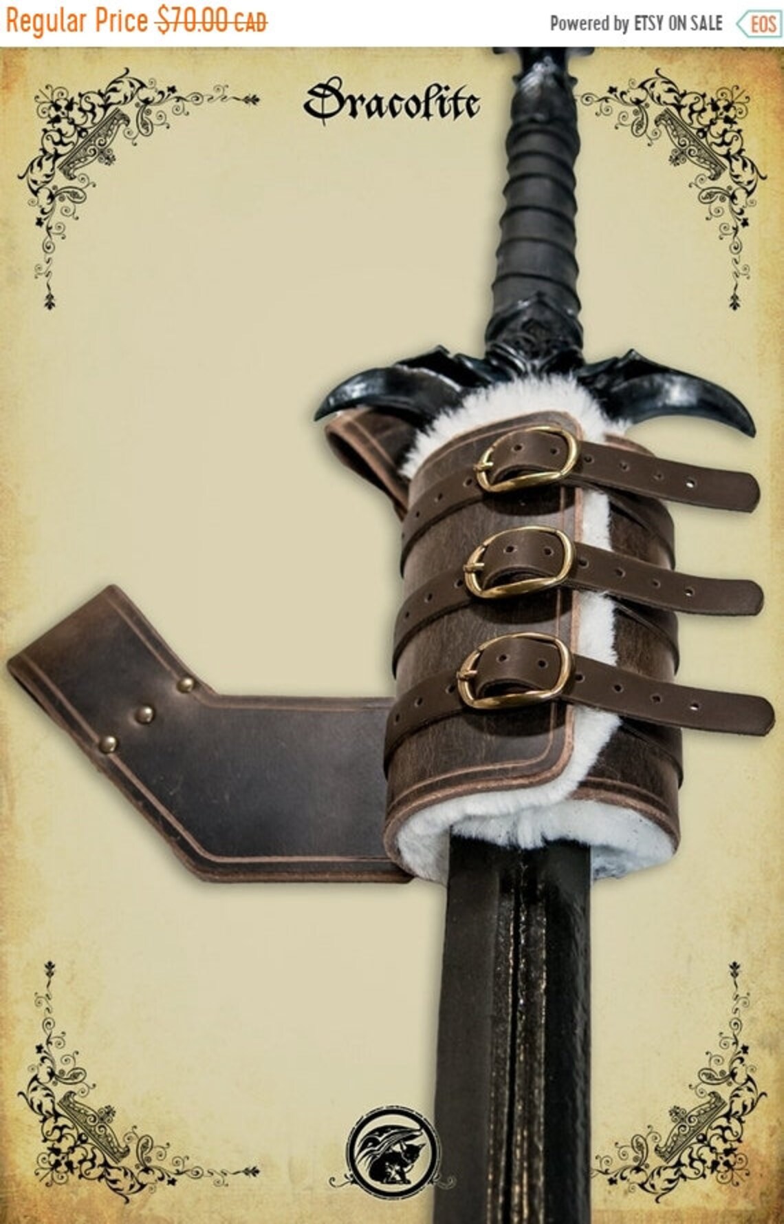 Medieval Side Scabbard With Fur for the Belt for LARP Action - Etsy