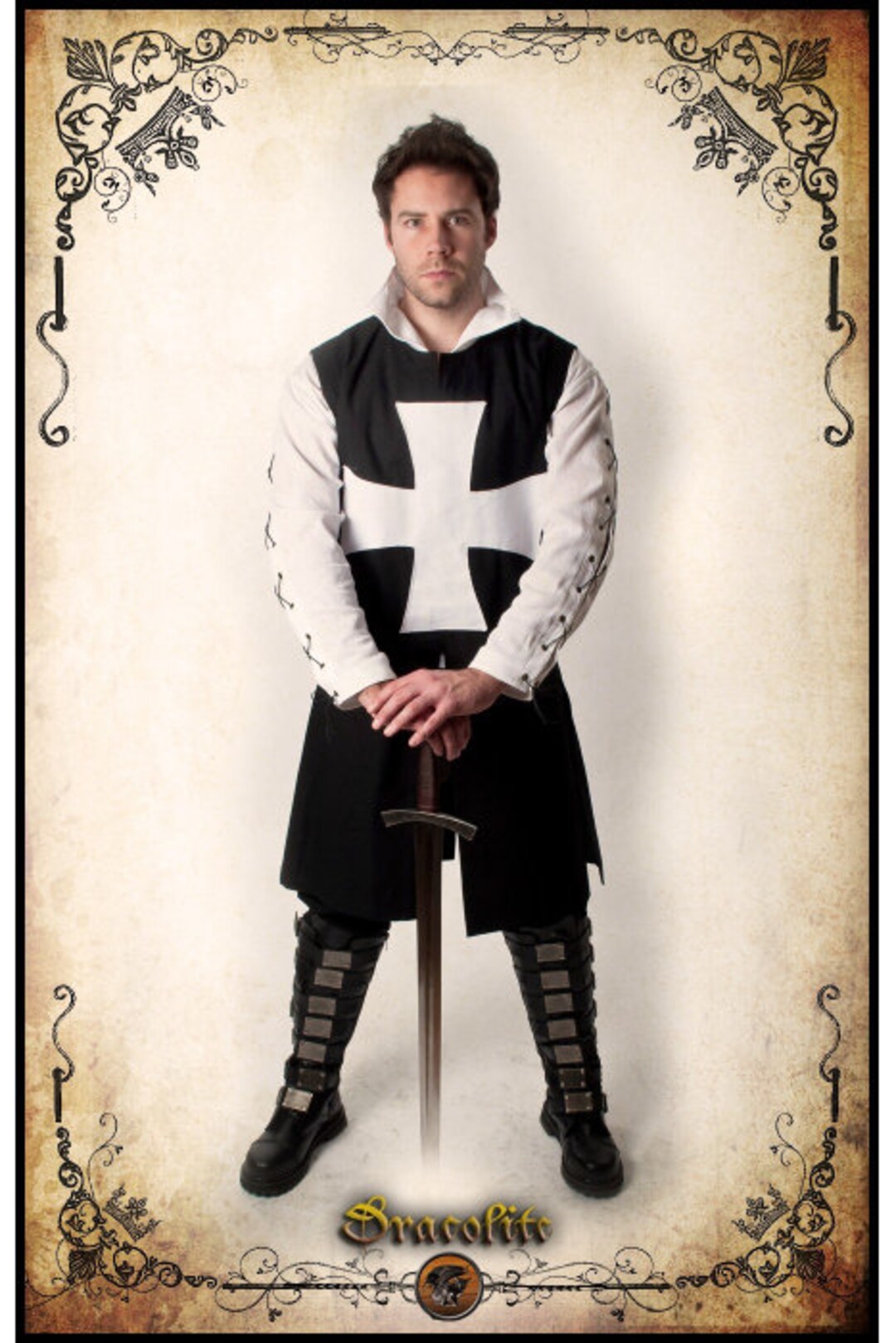 Hospitalier Tabard Medieval Clothing for Men LARP Costume and Cosplay ...
