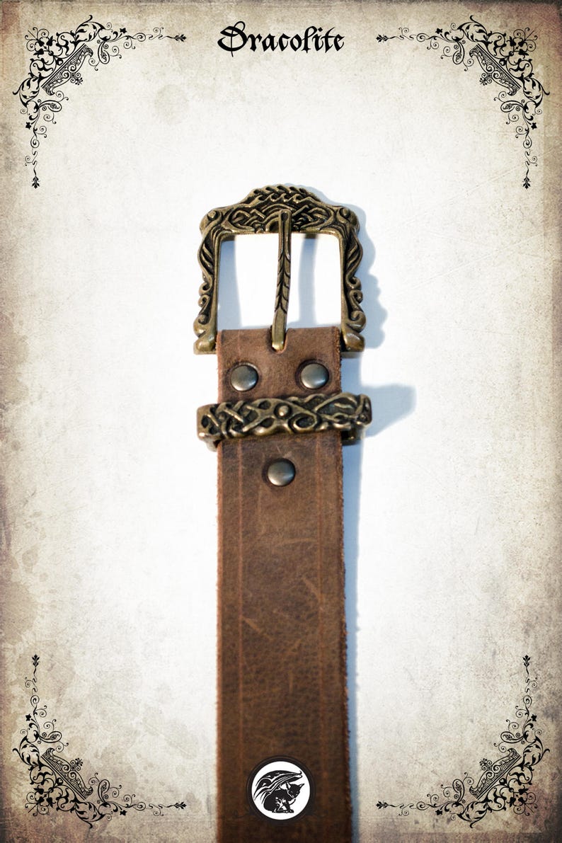 Viking Buckle Leather Belt for LARP Action Roleplaying and - Etsy