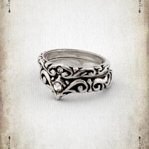 Duo Medieval Wedding Ring - Sterling Silver 925 - Etsy