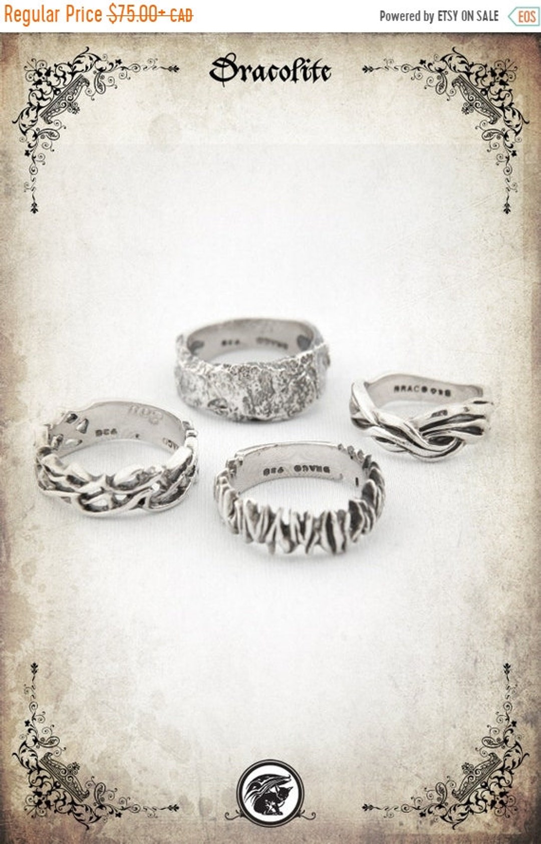 Elemental Ring Earth / Water / Fire / Air Medieval Wedding Ring ...