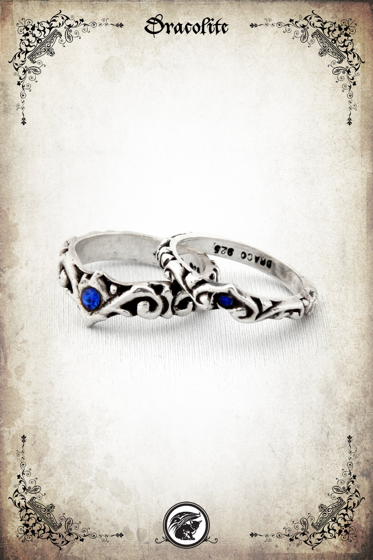 Duo Medieval Wedding Ring Sterling Silver 925 - Etsy