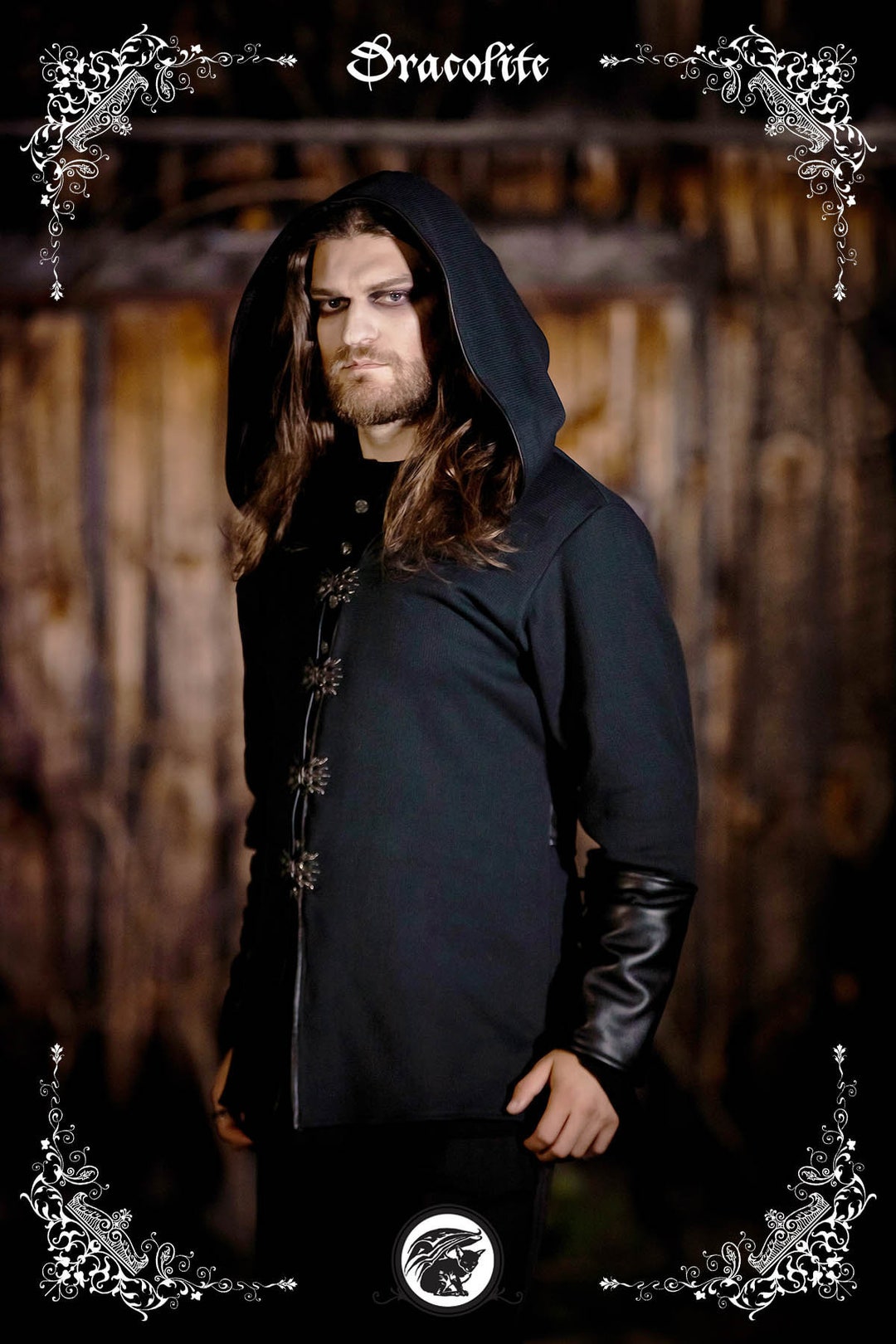 Hooded Edgar Jacket Gothika Coat - Medieval Jacket for Men LARP Costume ...