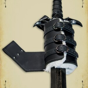 Medieval Side Scabbard With Fur for the Belt for LARP, Action ...