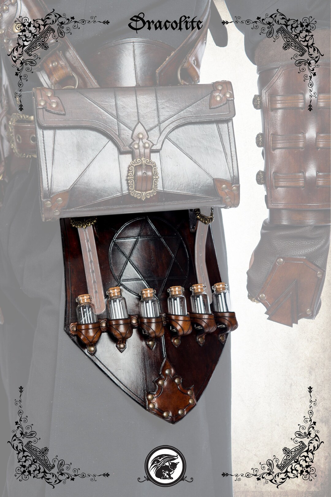 Alchemist Tasset - Medieval Alchemist Flask Holder for LARP, Action ...