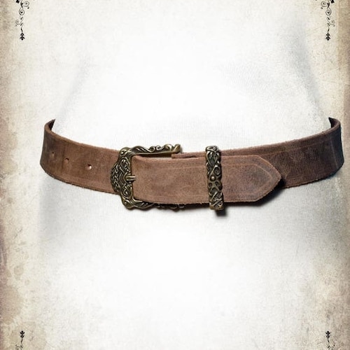 Viking Buckle Leather Belt for LARP Action Roleplaying and - Etsy
