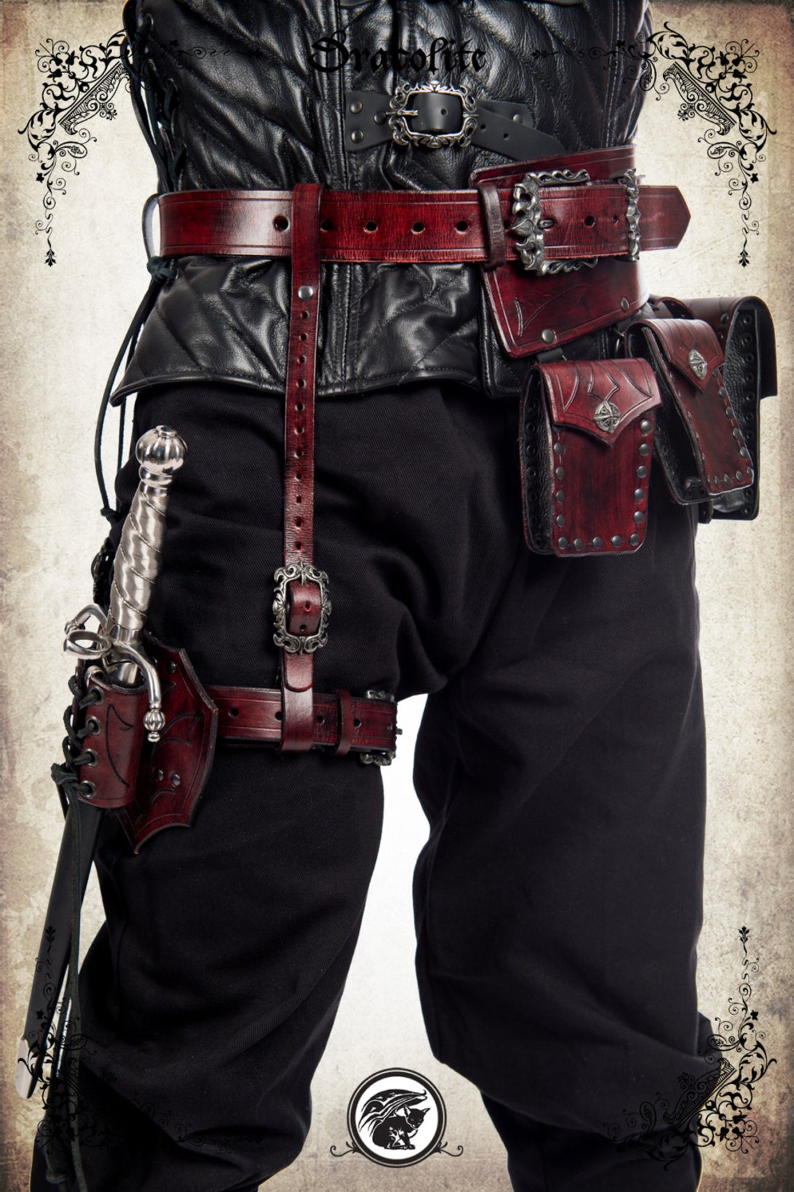Rogue Leather Dagger Scabbard for LARP, Action Roleplaying and Cosplay ...