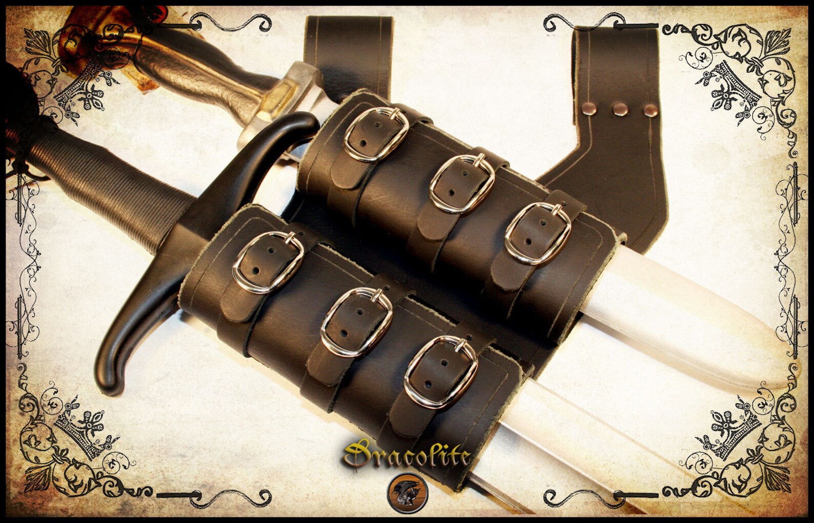 Medieval Leather Scabbard Double Side for LARP action | Etsy