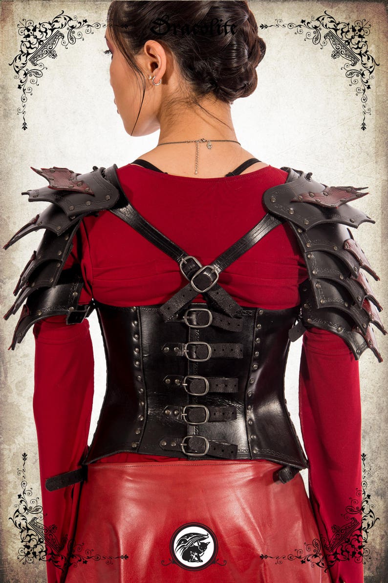 Morgane pauldrons armor dark warrior woman armor for LARP | Etsy