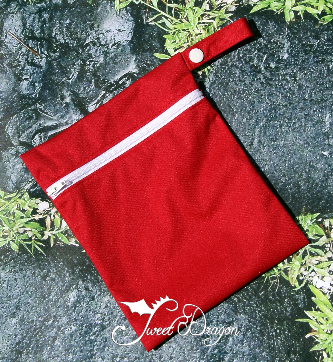 Medium Personal Wet Bag - Red PUL With White Zipper - Etsy