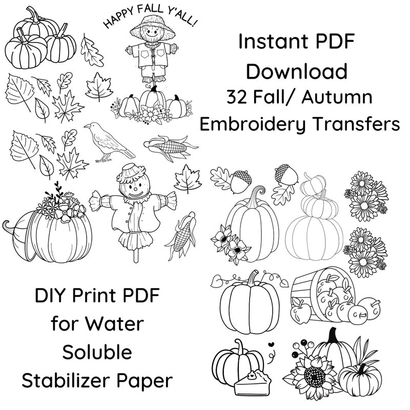 Fall Embroidery Pattern - Etsy