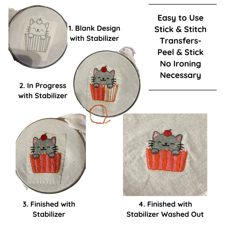 24 Cute Kawaii Cat BUNDLE Embroidery Transfers ~pattern Only~ Instant ...