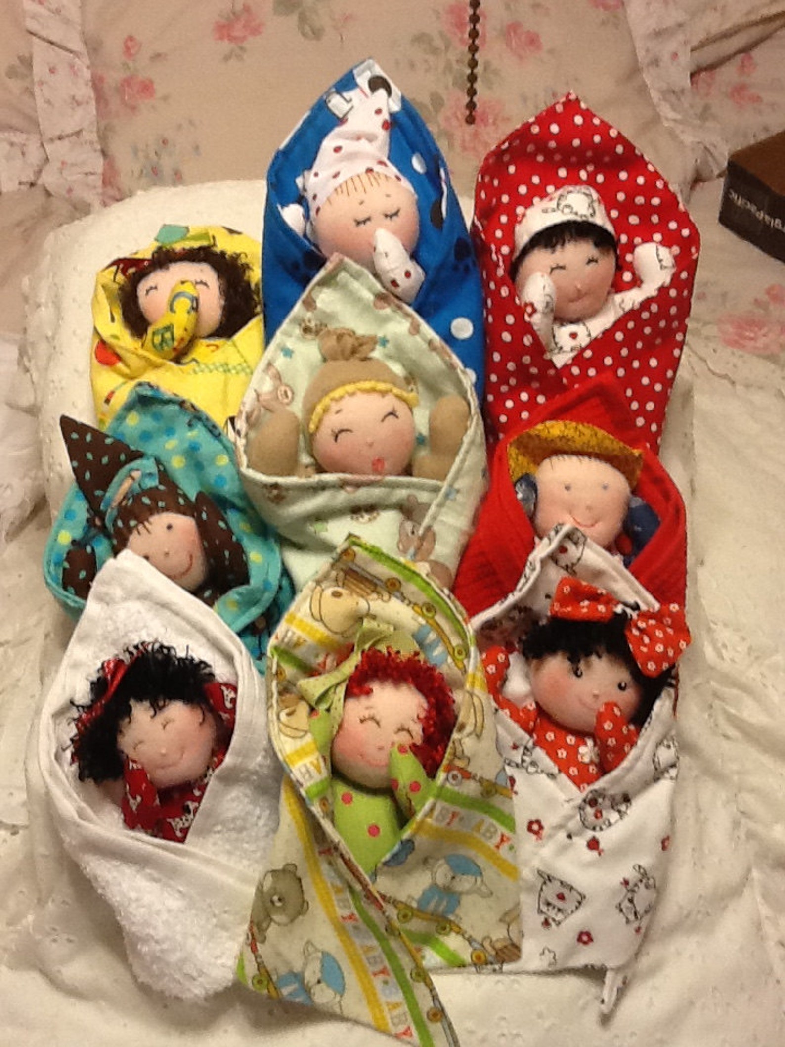 Easy PDF Cloth Rag Doll Pattern Swaddlekins Swaddle Baby W Moveable ...