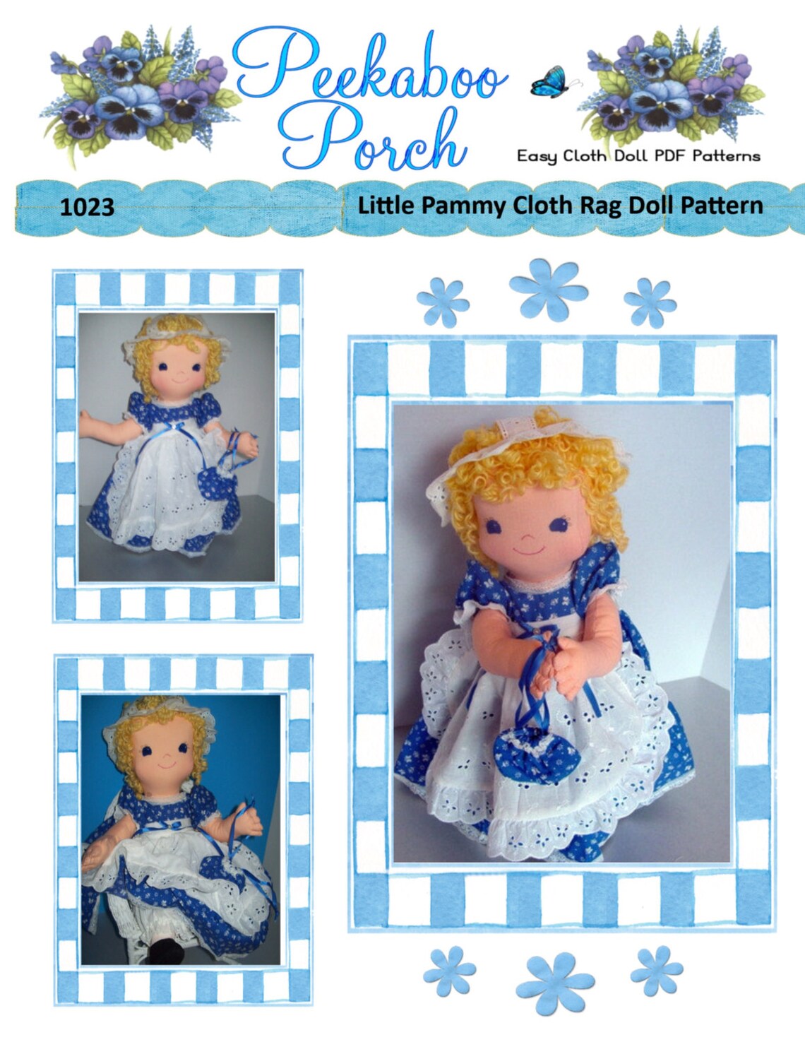 Cloth Rag Doll PDF Pattern Little Pammy 16 Rag Doll - Etsy