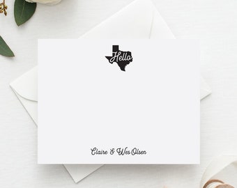 Personalized Foldover Notecard Stationery Set texas State - Etsy