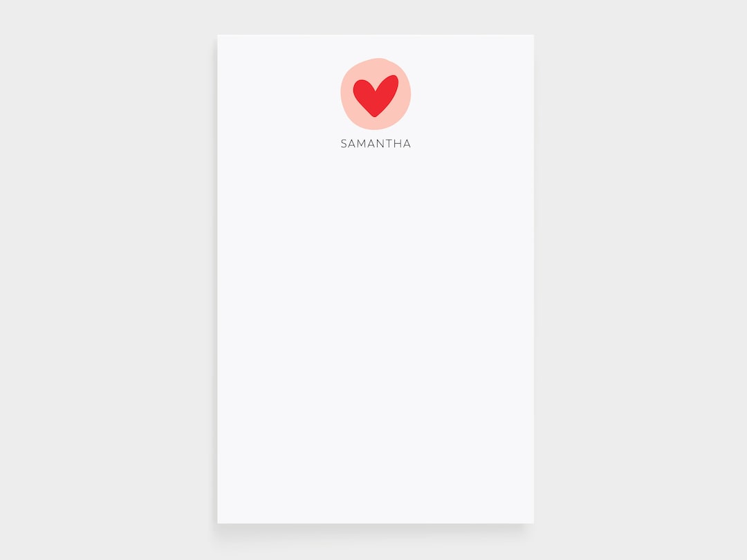 Personalized Notepad | Heart Notepad | Heart Stationery | Modern ...