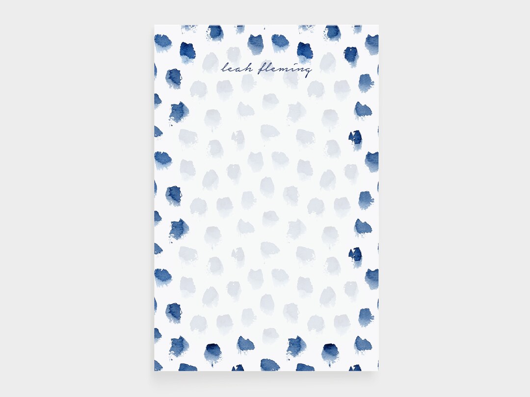 Personalized Notepad Notepad Dots Watercolor Notepad Personalized ...