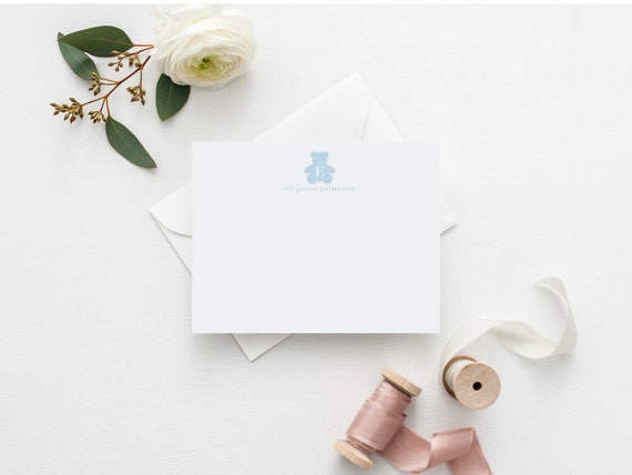Teddy Bear Note Card Teddy Bear Stationery Baby Thank You - Etsy