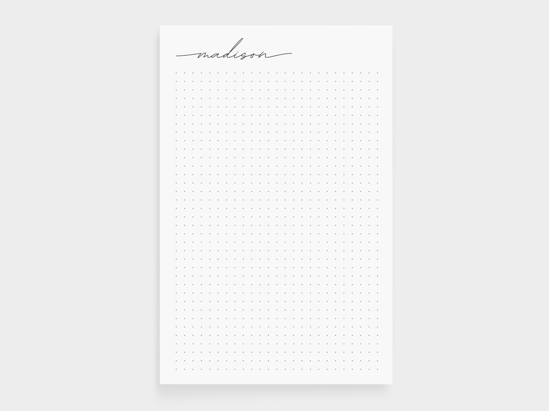 Personalized Bullet Notepad | Grid Notebook | Dotted Journal for ...