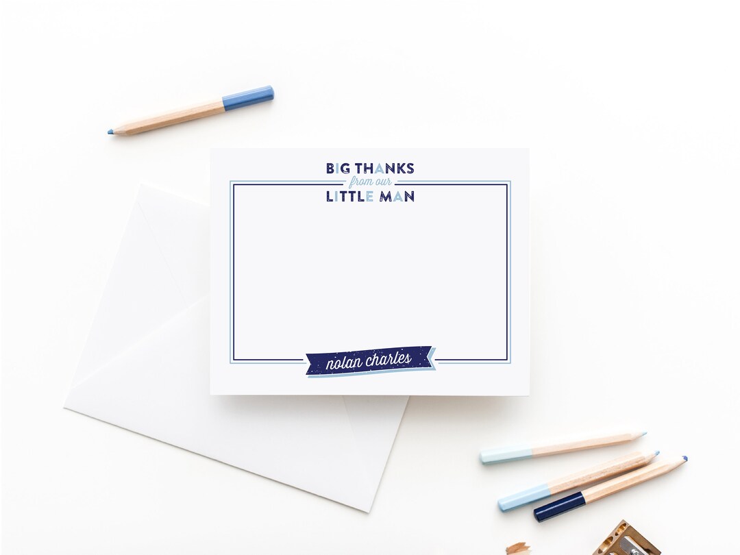 Little Man Thank You Cards Personalized Thank You Stationery - Etsy