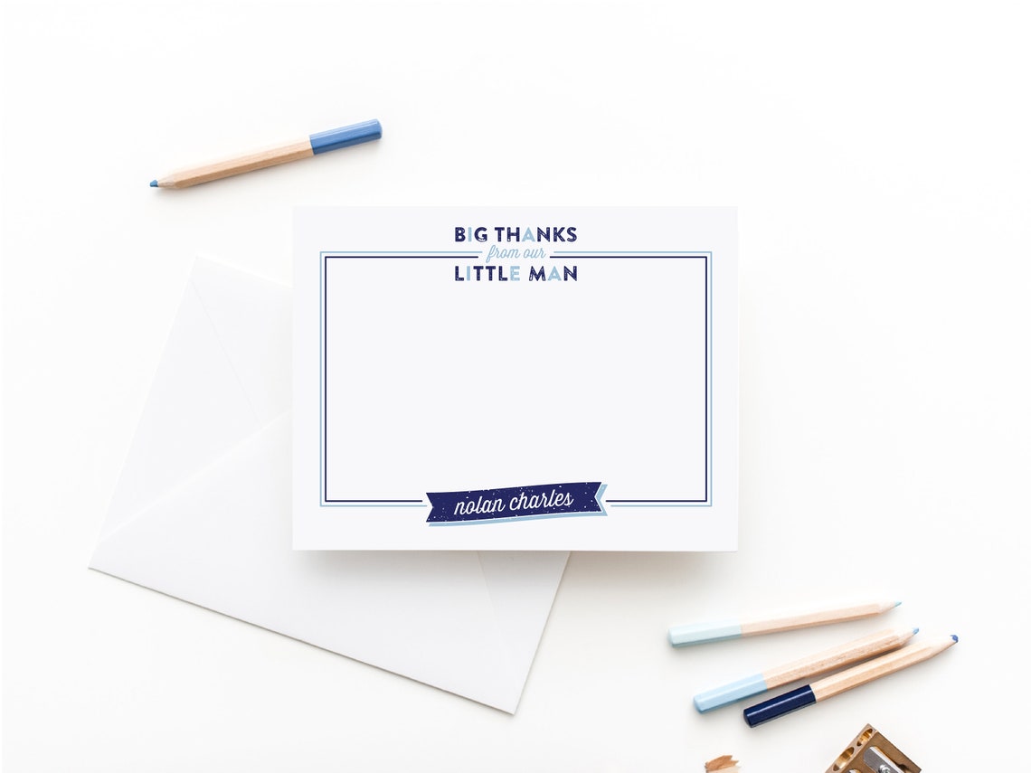 Little Man Thank You Cards Personalized Thank You Stationery - Etsy