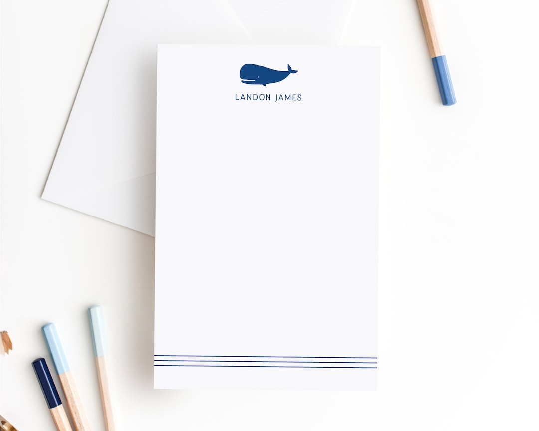 Whale Notepad | Whale Thank You Notes for Kids | Kids Notepads | Whale ...
