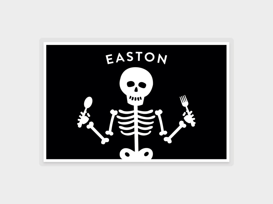 Personalized Skeleton Halloween Placemat: Laminated Kids Decor - Etsy