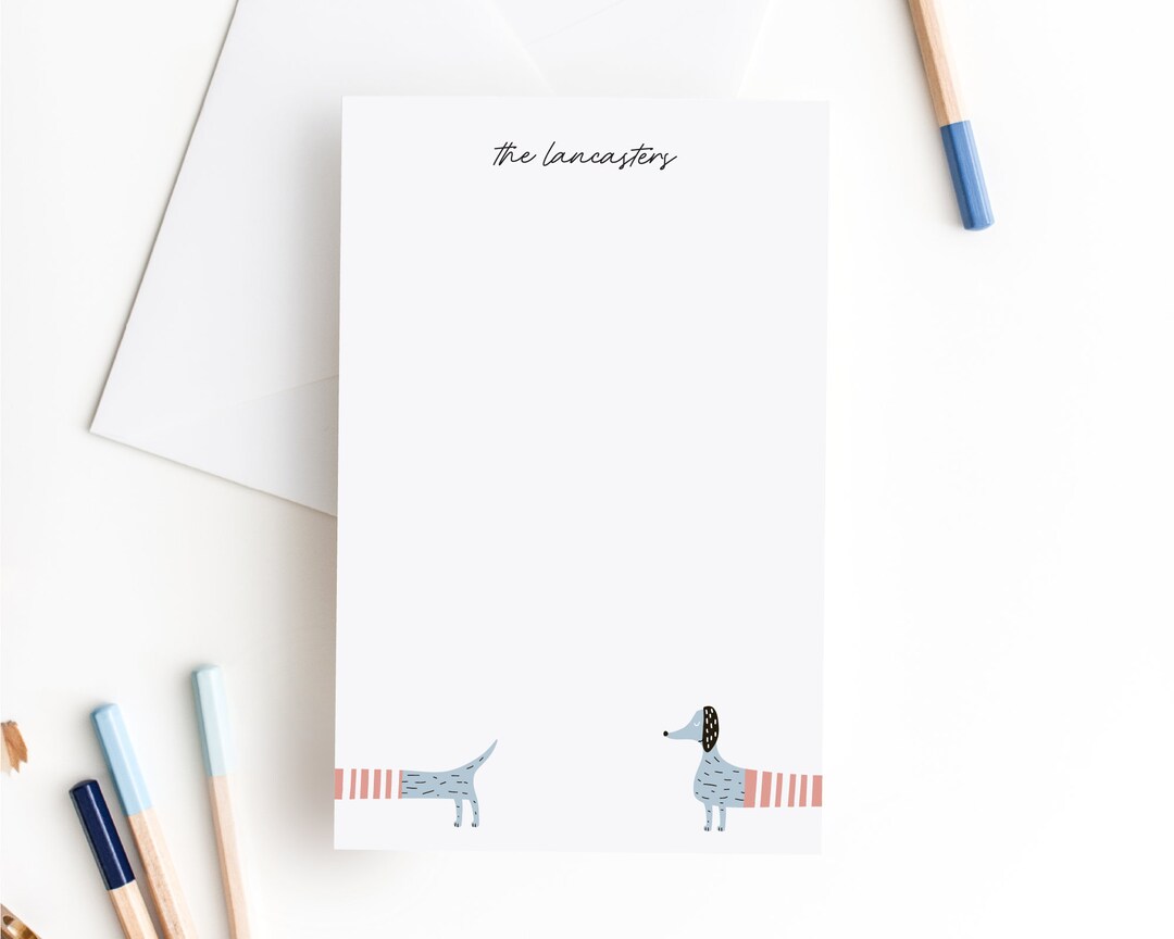Dachshund Stationery Wiener Dog Notepad Dog Notepad Personalized ...