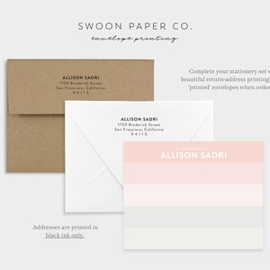 Personalized Stationery Personalized Thank You Notes Neutral Striped ...