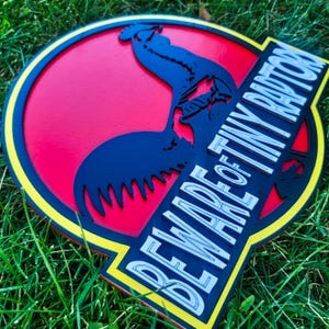 Chicken Coop Sign: Beware of Tiny Raptors, Handmade Wood Decor Gift - Etsy
