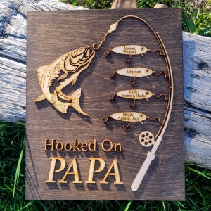 Gift for Grandpa Fish Sign Grandpa Sign Fathers Day Gift - Etsy