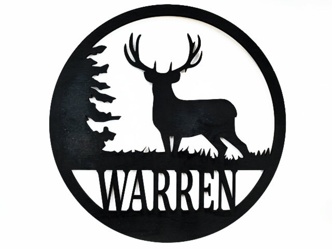 Deer Buck Monogram Door Sign Outdoor Wood Sign Cabin Farmhouse Decor - Etsy