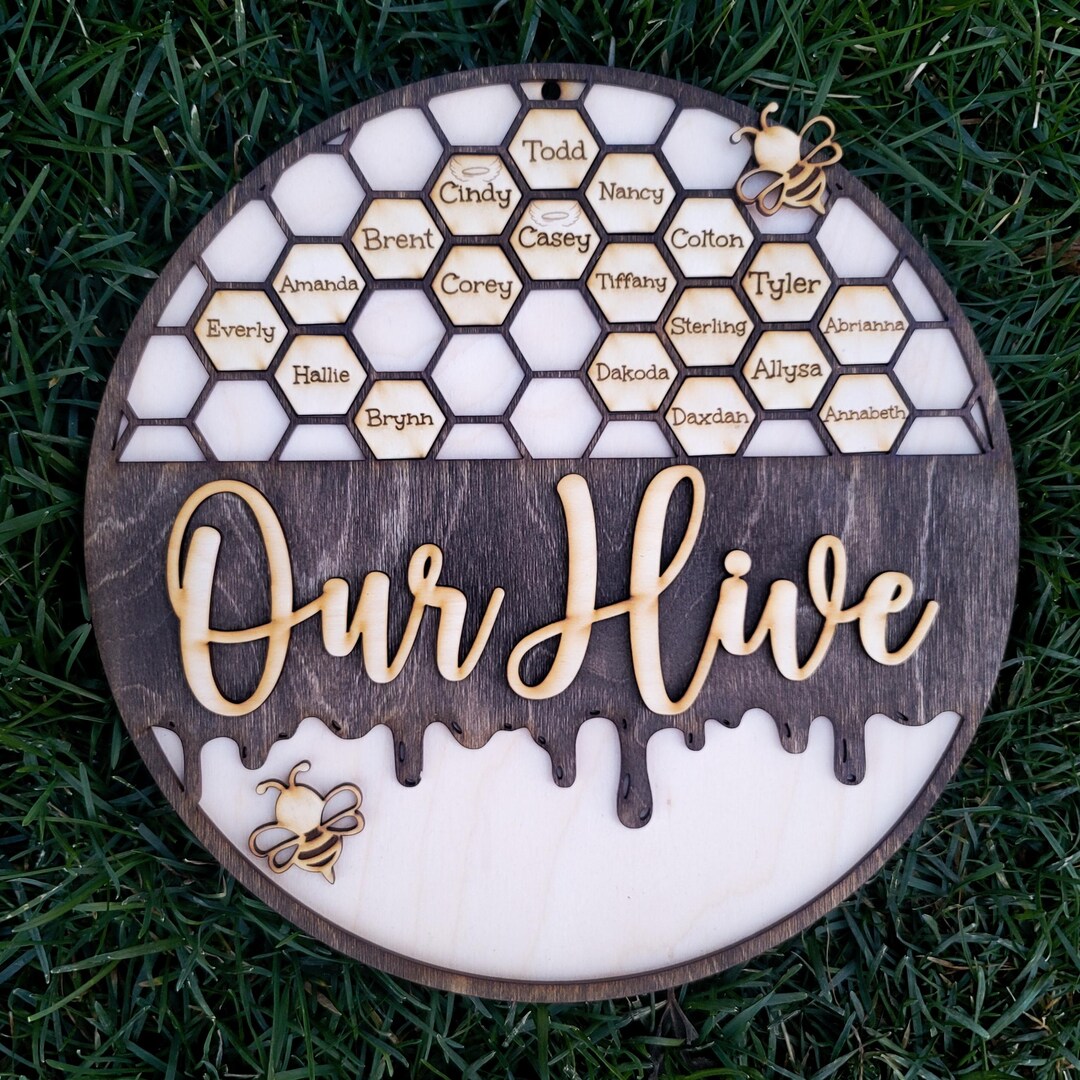 Personalized Grandma Bee Hive Sign: Grandchildren Names Family Tree - Etsy
