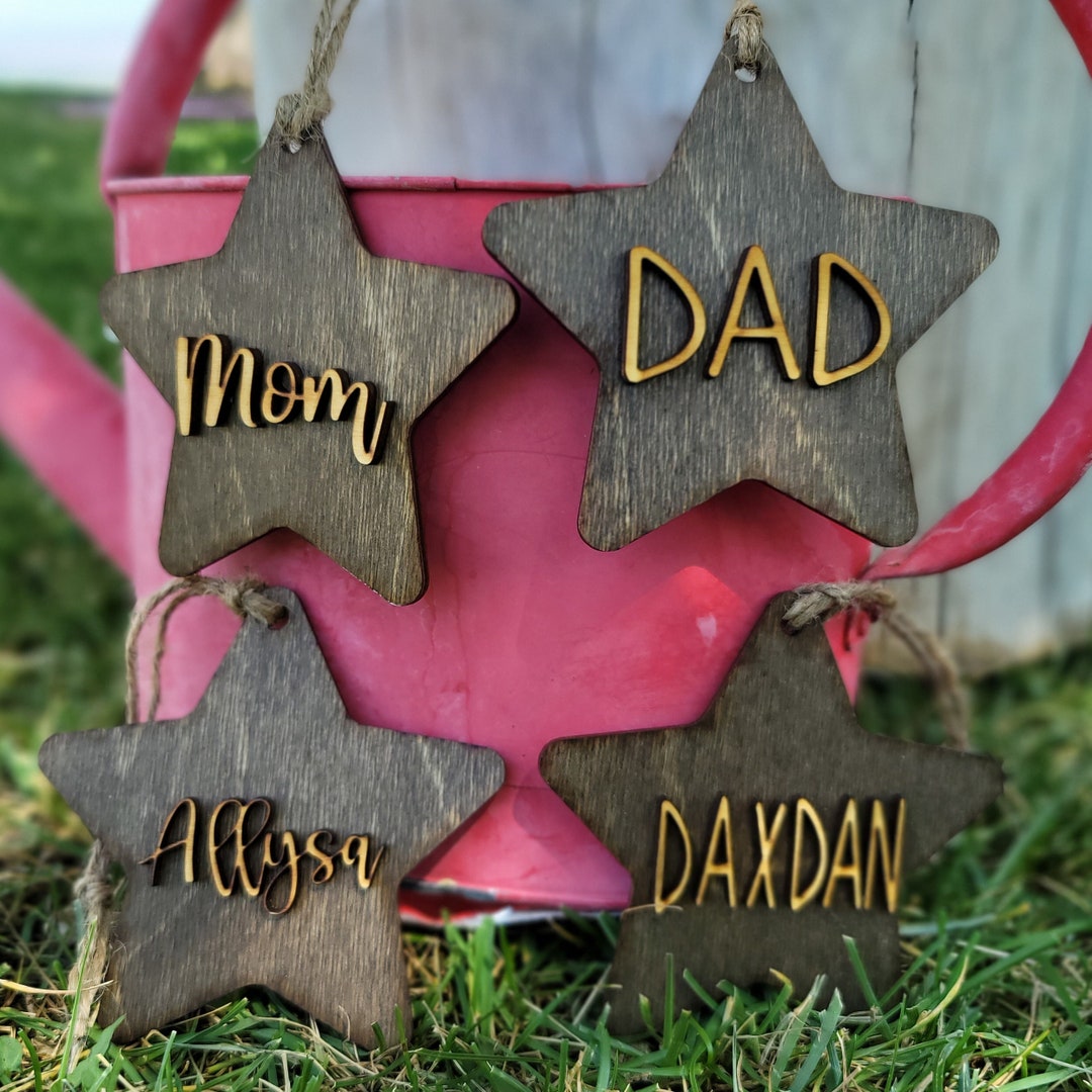 4th of July Independence Day Name Tags Wooden Star Nametags Rustic ...