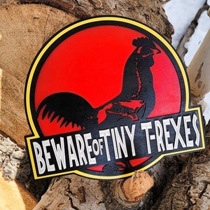 Chicken Coop Sign Jurassic Bawk T-rex Dinosaur Outdoor Wood Chicken ...
