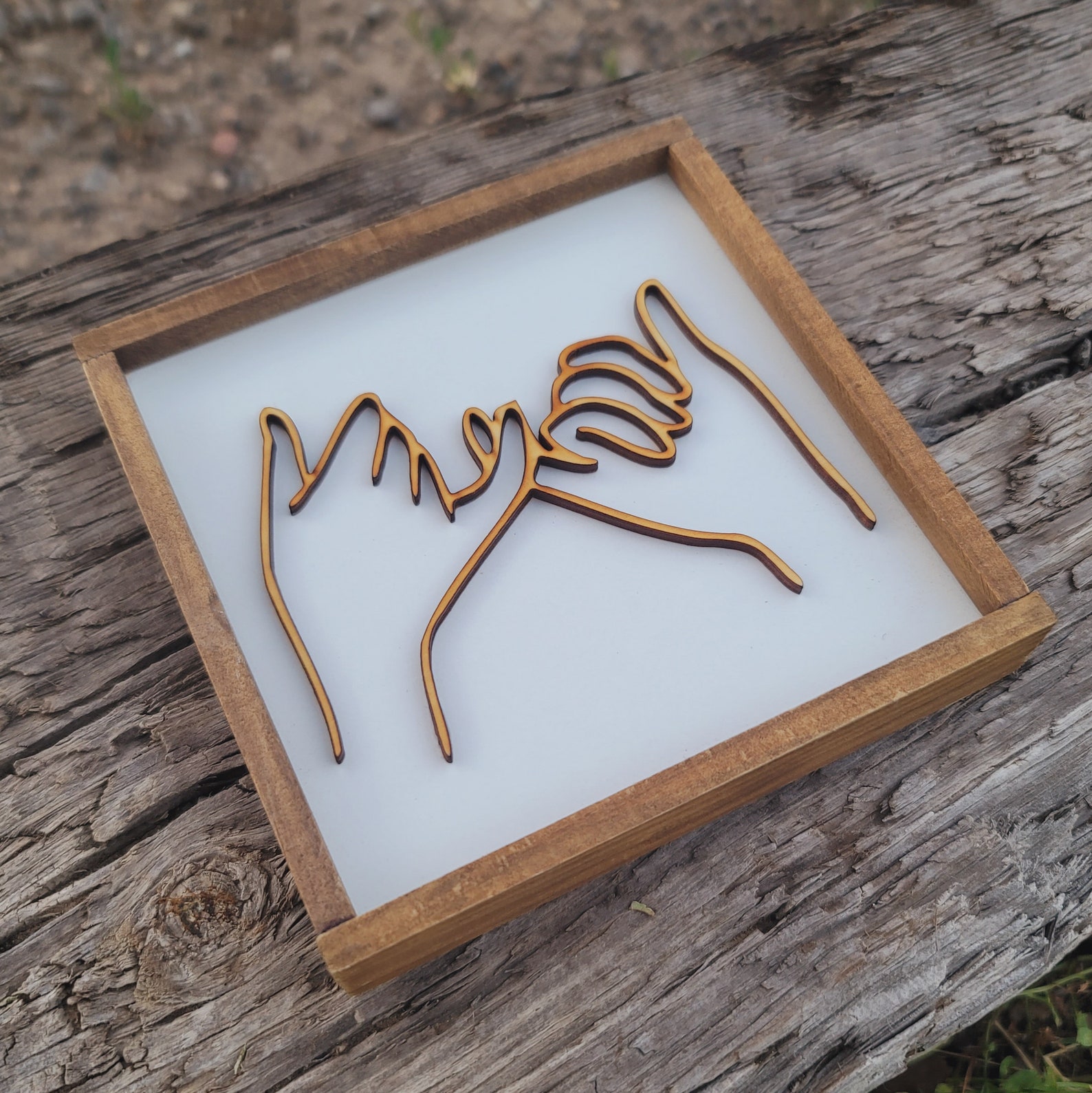 Pinky Promise Desk Sign | Handcrafted | Family Connection | Wedding ...