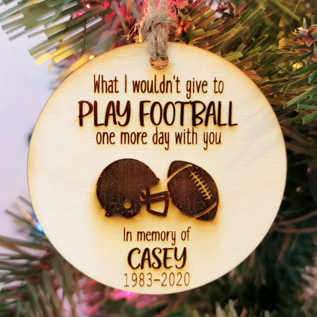 Football in Heaven Ornament Football Angel Memorial Christmas Tree - Etsy