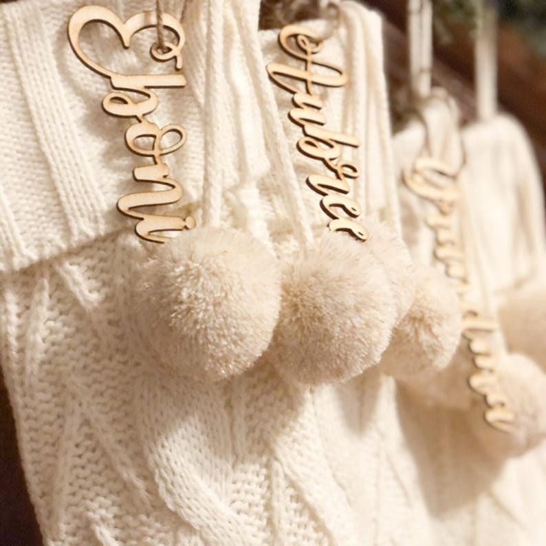 Wooden Stocking Tag Nametag Cutouts Gift Tag Christmas Tags - Etsy