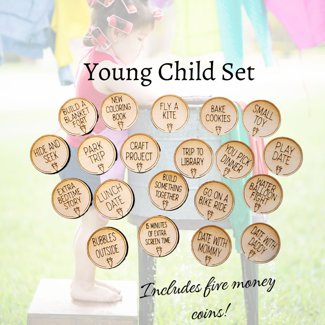 Eater Egg Filler Tokens 25 Wooden Coins for Children and Teens Tweens ...