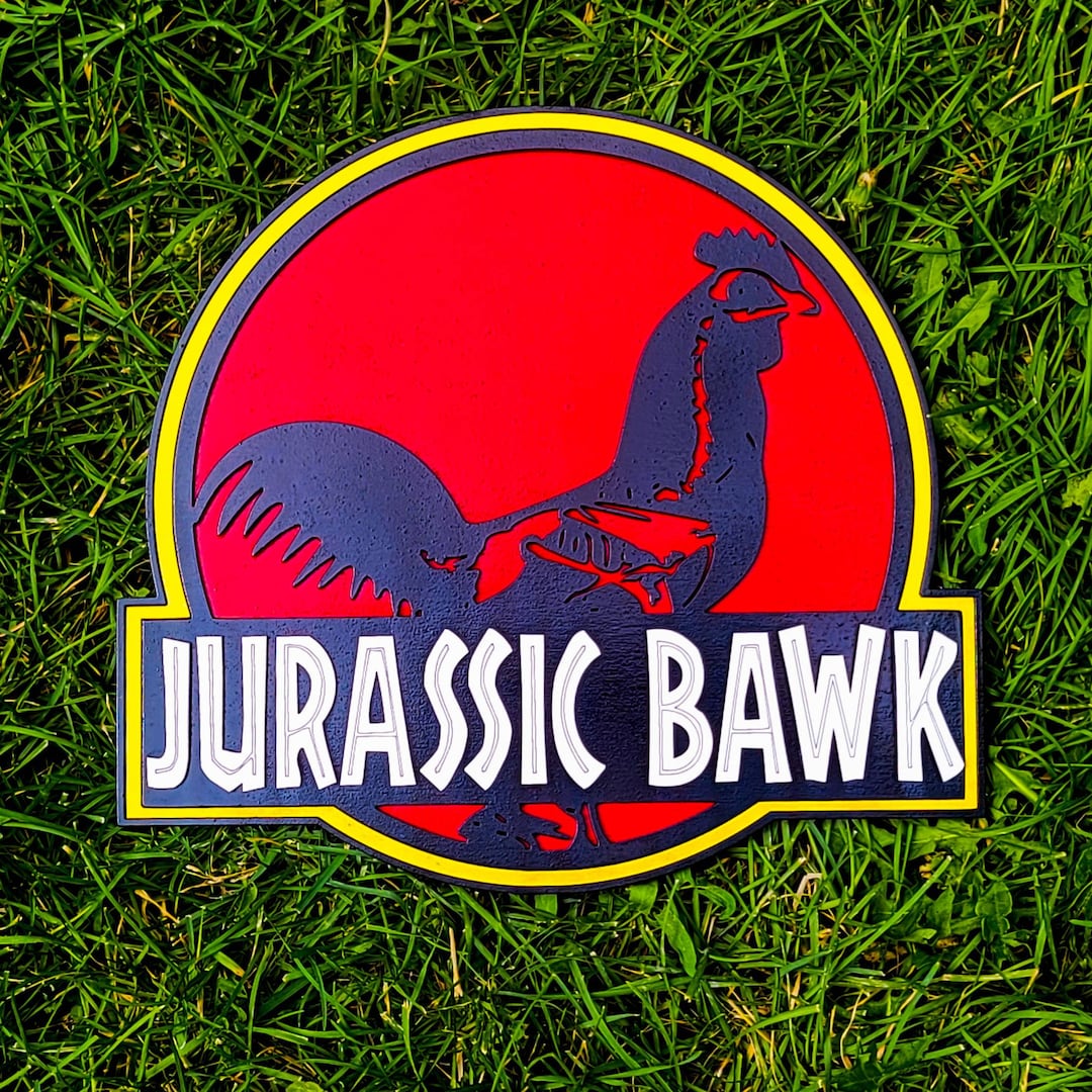 Chicken Coop Sign Jurassic Bawk T-rex Dinosaur Outdoor Wood Chicken ...